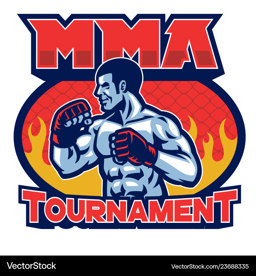 Mma tournament badgedesign Royalty Free Vector Image