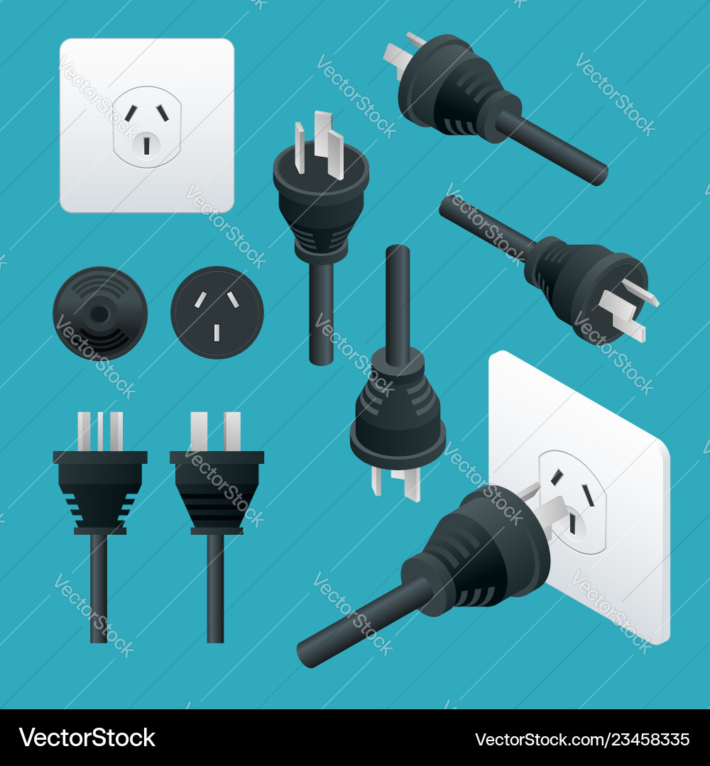 Set od plugs and sockets type i used in australia Vector Image