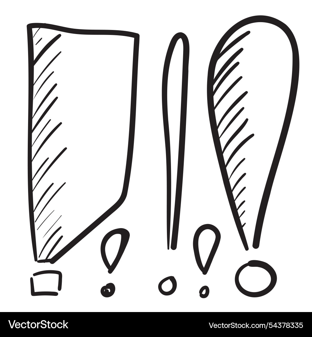 Set of different exclamation marks important Vector Image