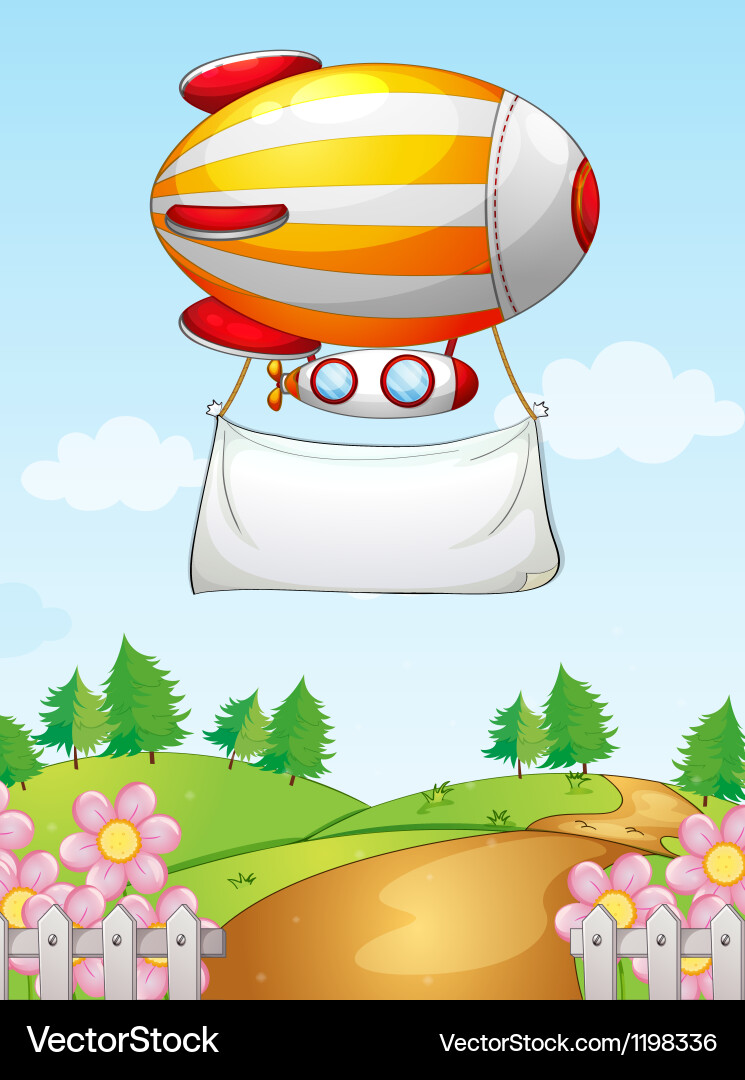 A blimp with banner Royalty Free Vector Image - VectorStock