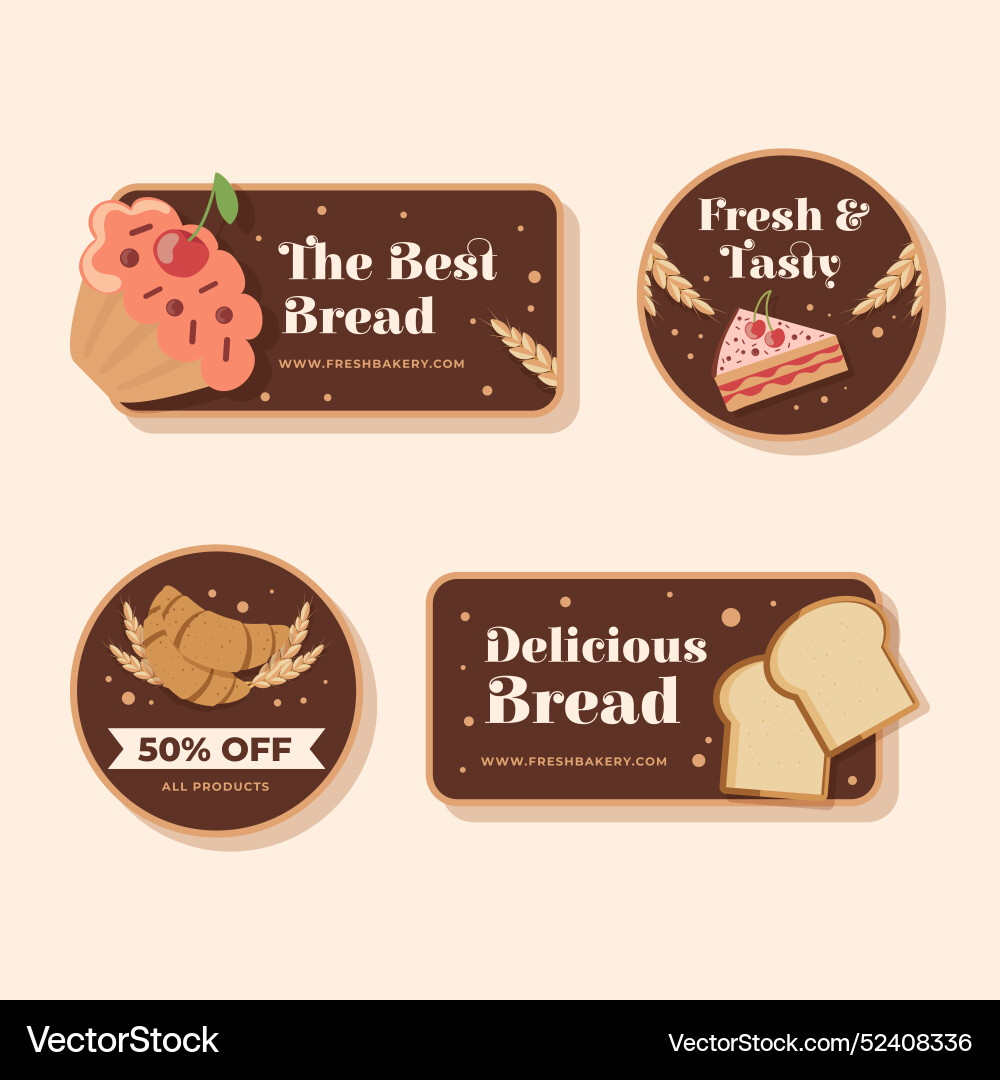 Bakery label set Royalty Free Vector Image - VectorStock