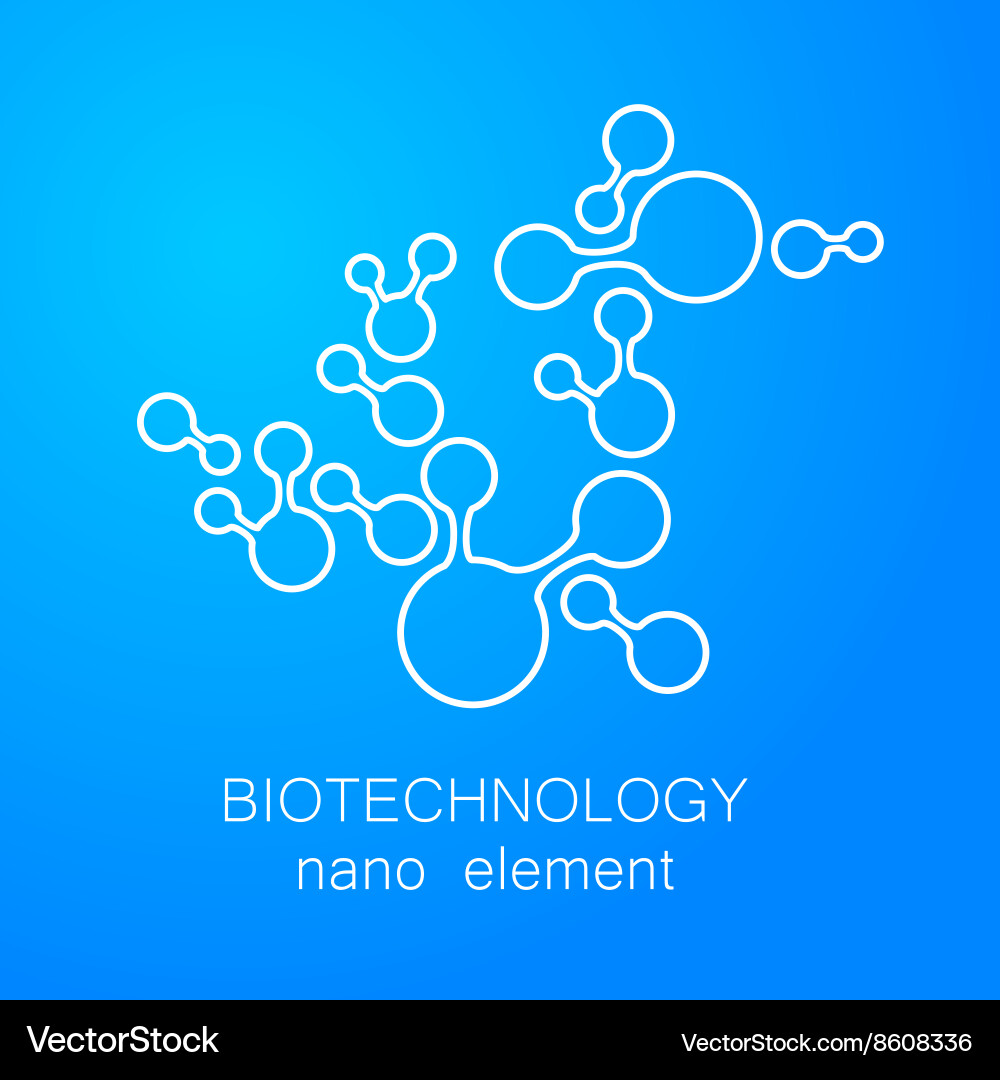 Biotechnology nano logo Royalty Free Vector Image