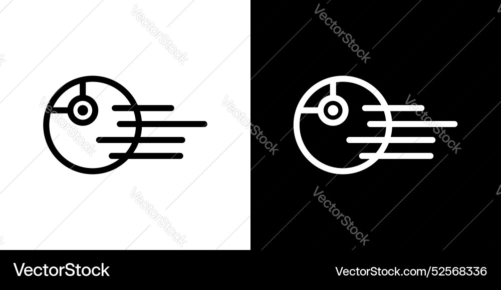 Death star icon set on white background Royalty Free Vector