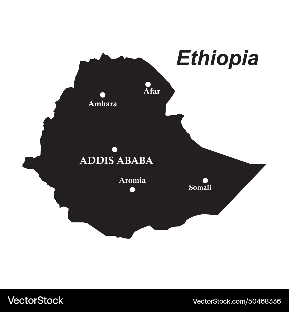Ethiopia country map Royalty Free Vector Image