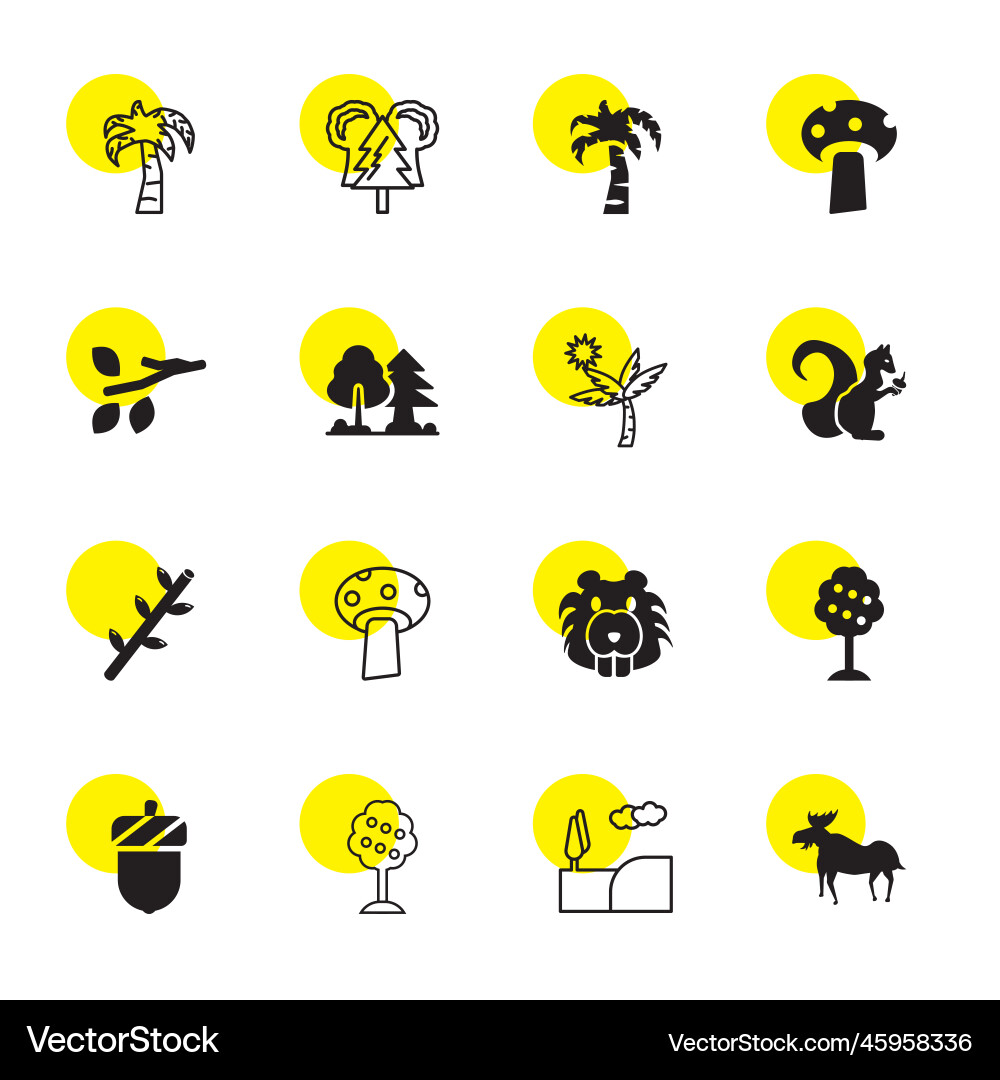 Forest icons Royalty Free Vector Image - VectorStock