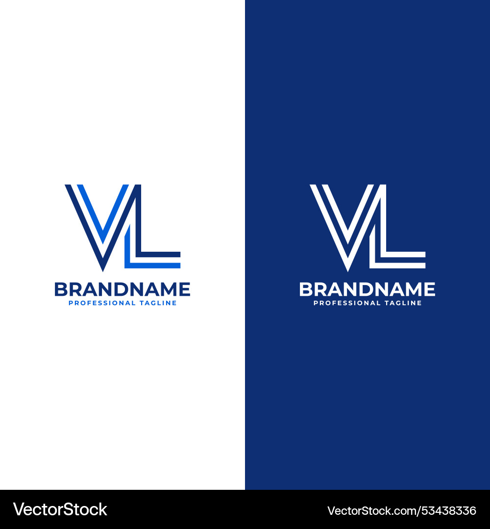 Letters vl line monogram logo suitable Royalty Free Vector