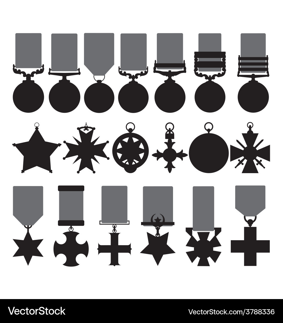 Military medals Royalty Free Vector Image - VectorStock