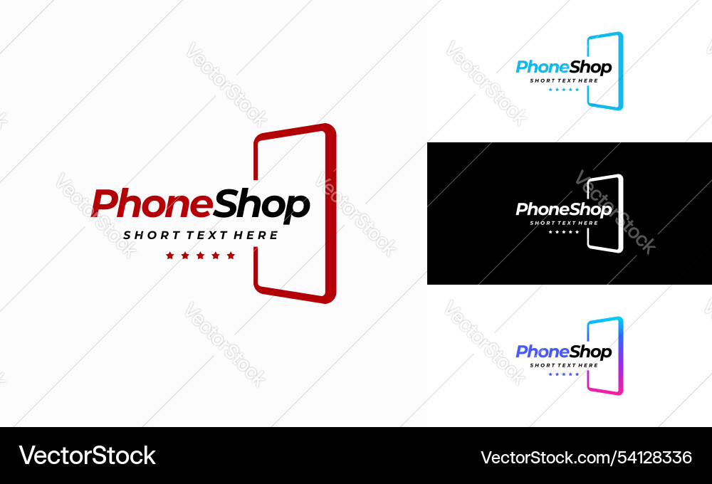Phone shop logo designs modern Royalty Free Vector Image