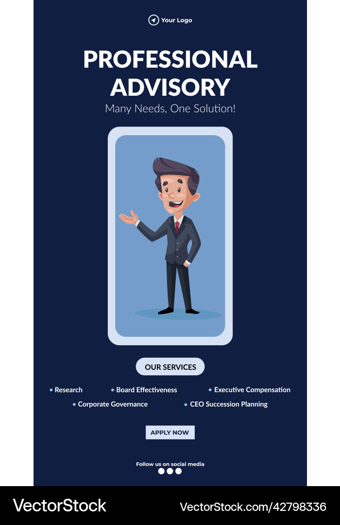 Professional advisory portrait template design Vector Image