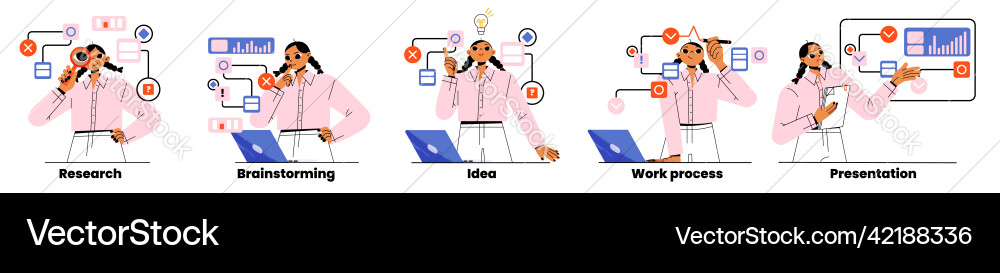 Project development business woman concept Vector Image