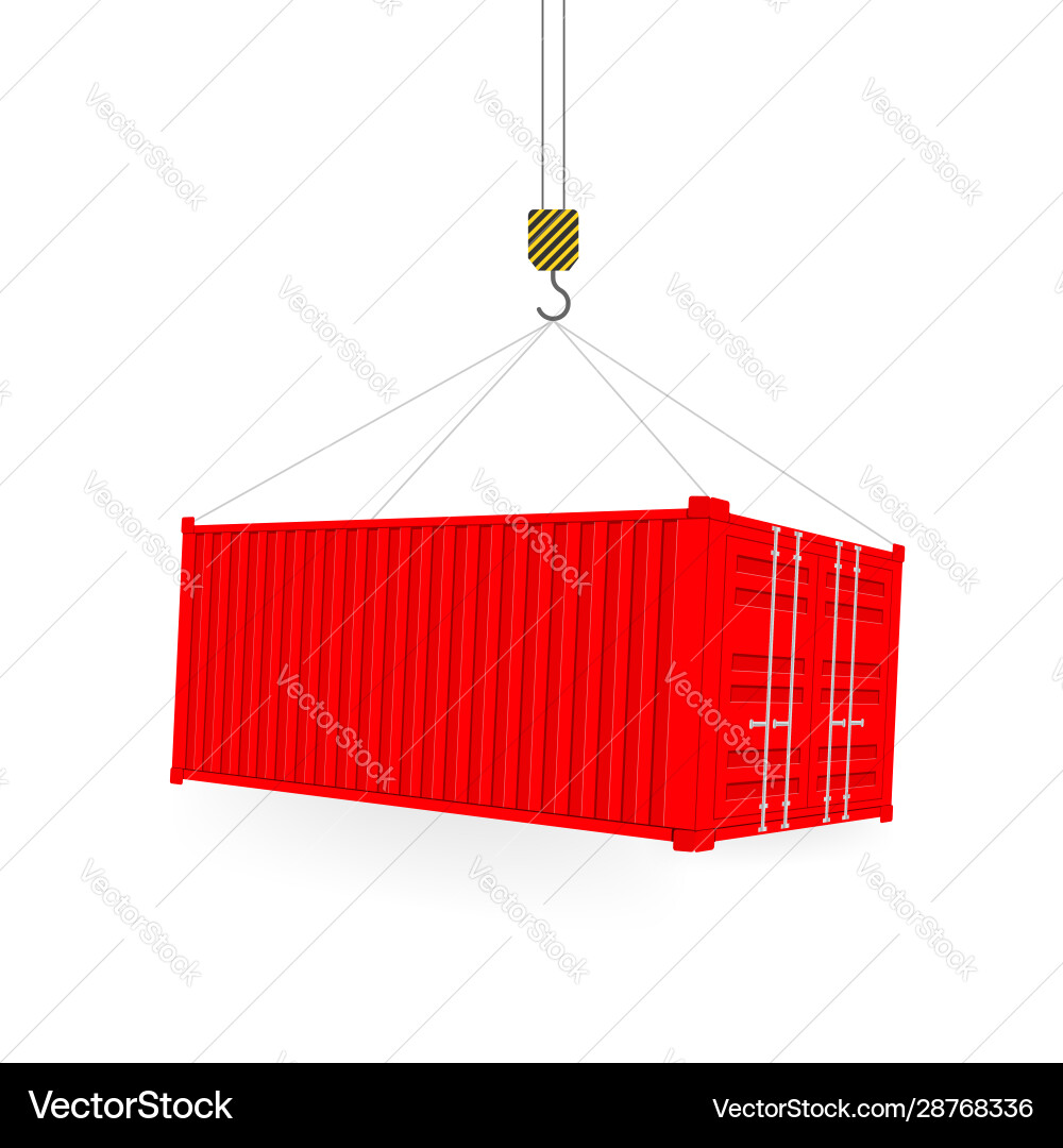 Red shipping cargo container twenty and forty Vector Image