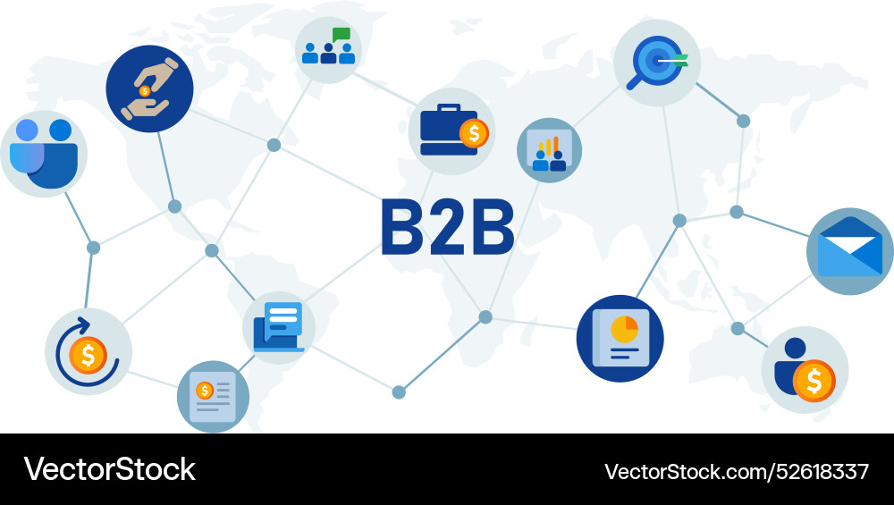 B2b business to connection partner Royalty Free Vector Image