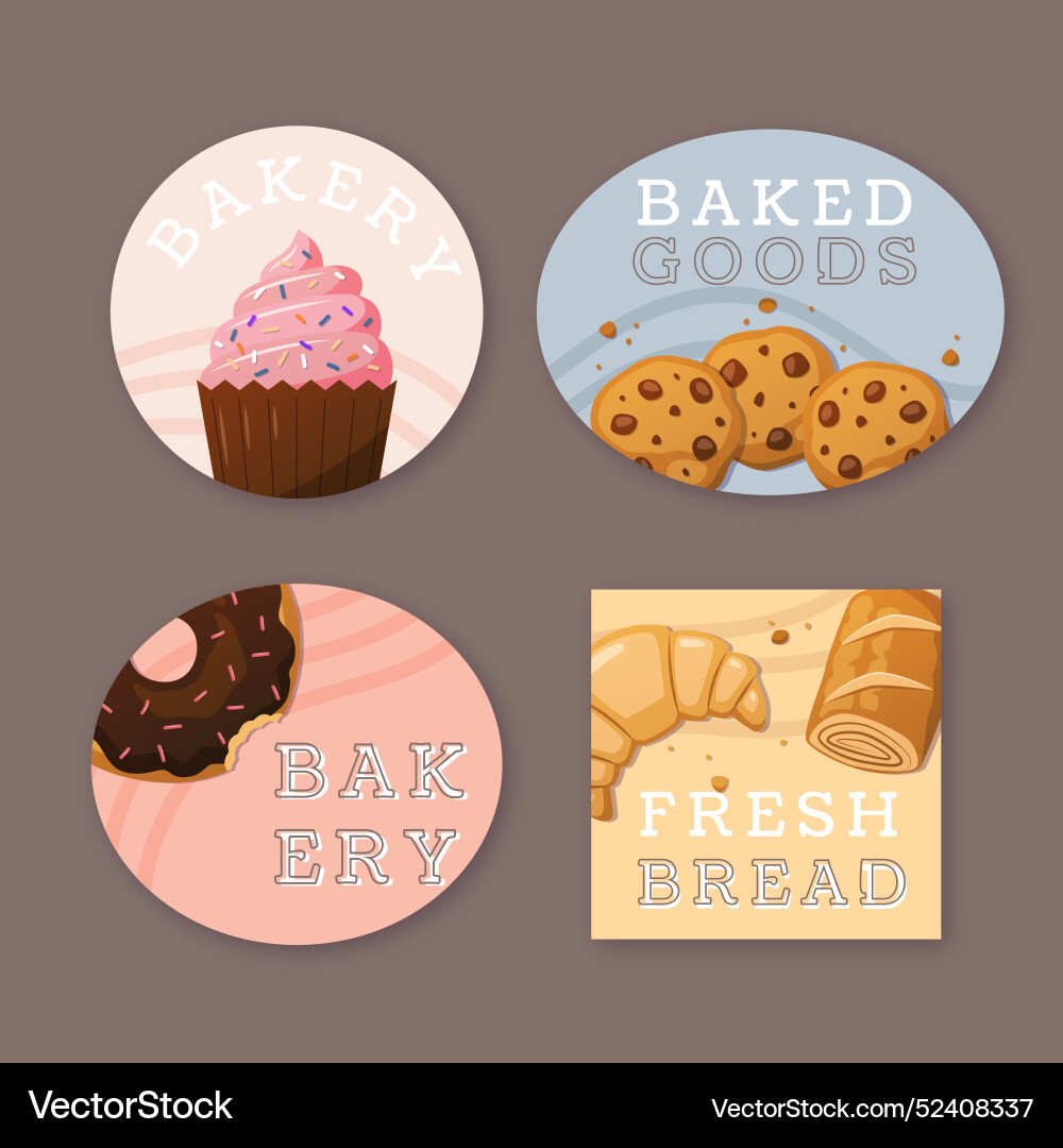 Bakery label set Royalty Free Vector Image - VectorStock