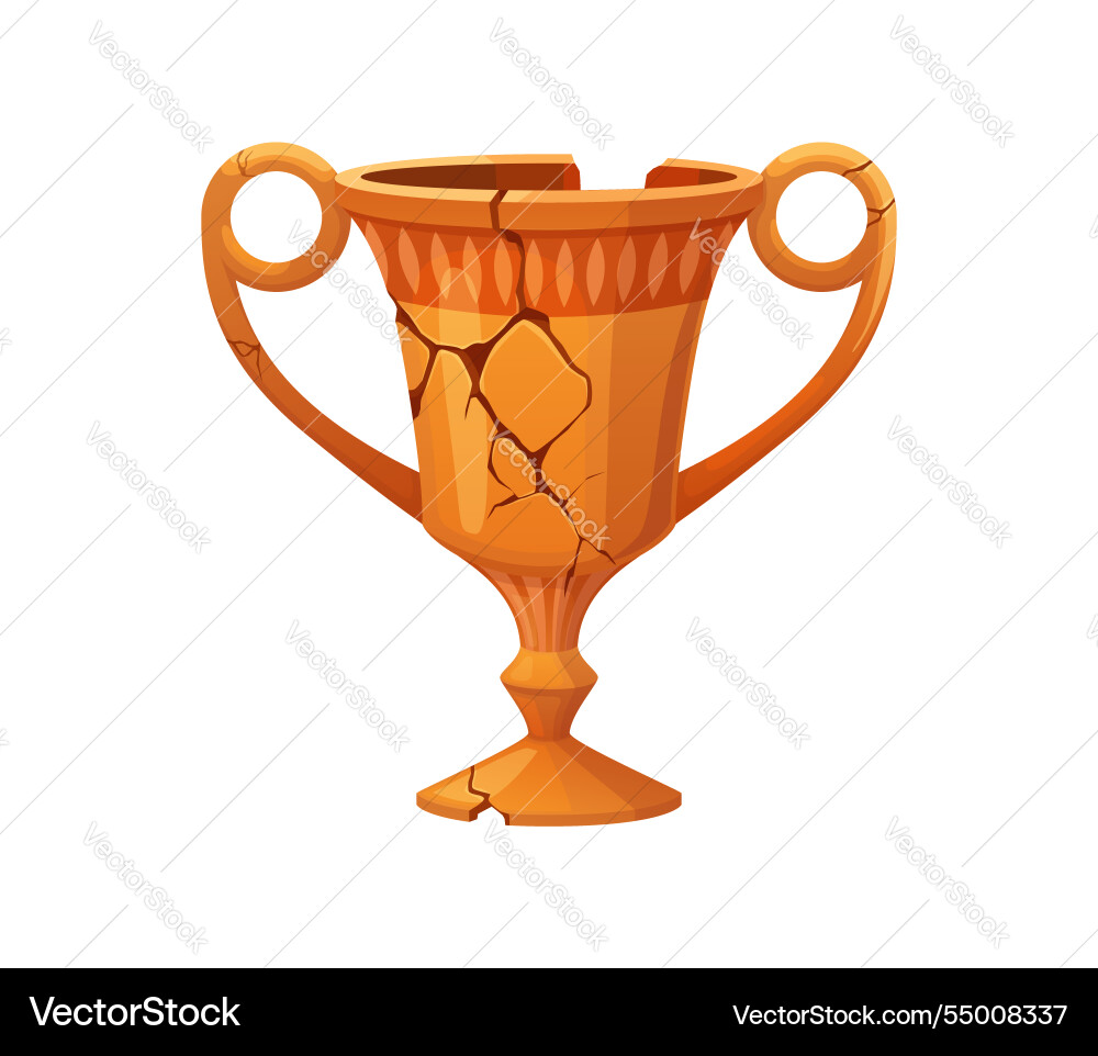 Cartoon ceramic ancient broken vase museum Vector Image