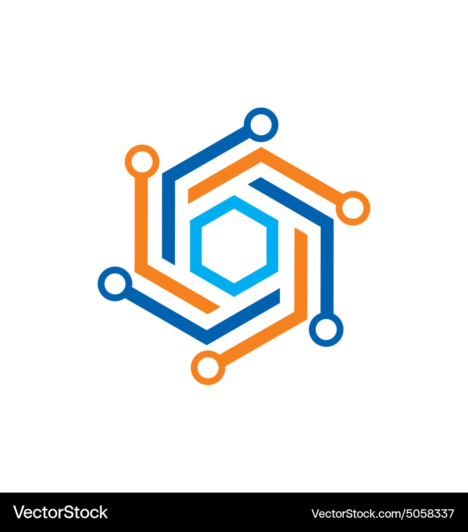 Circle abstract technology logo Royalty Free Vector Image