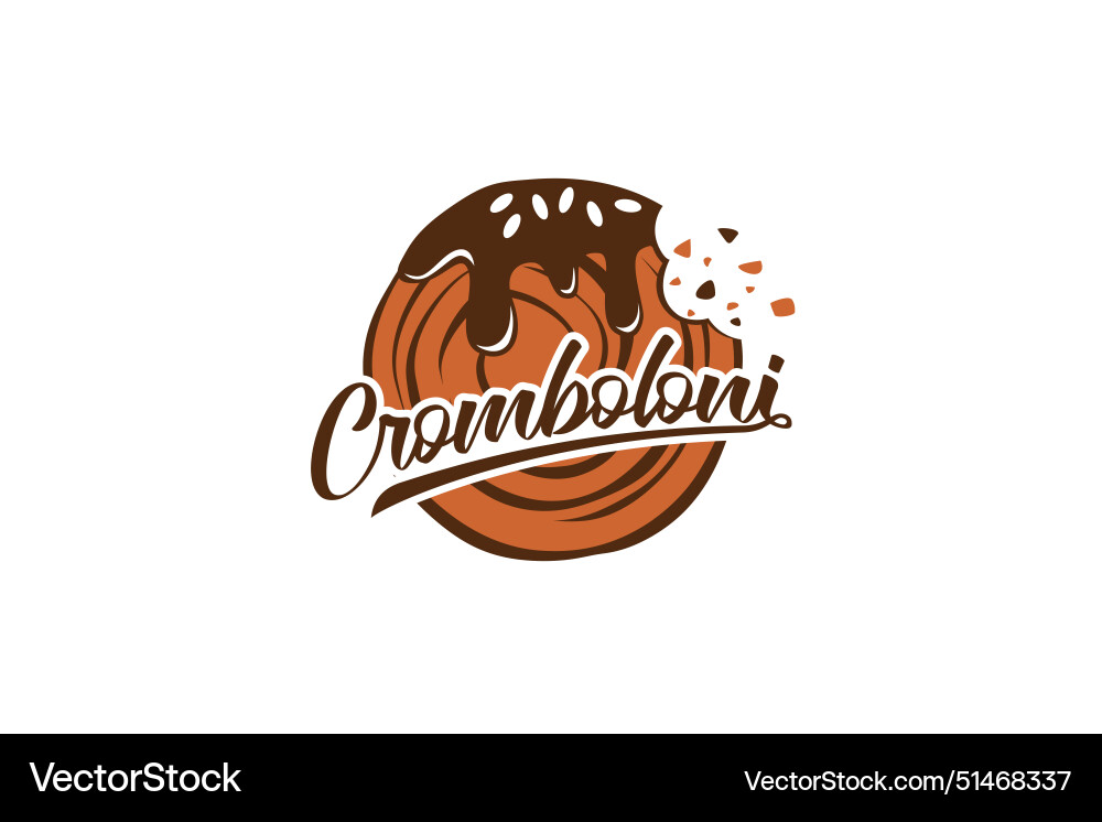 Cromboloni logo with a combination of bitten Vector Image