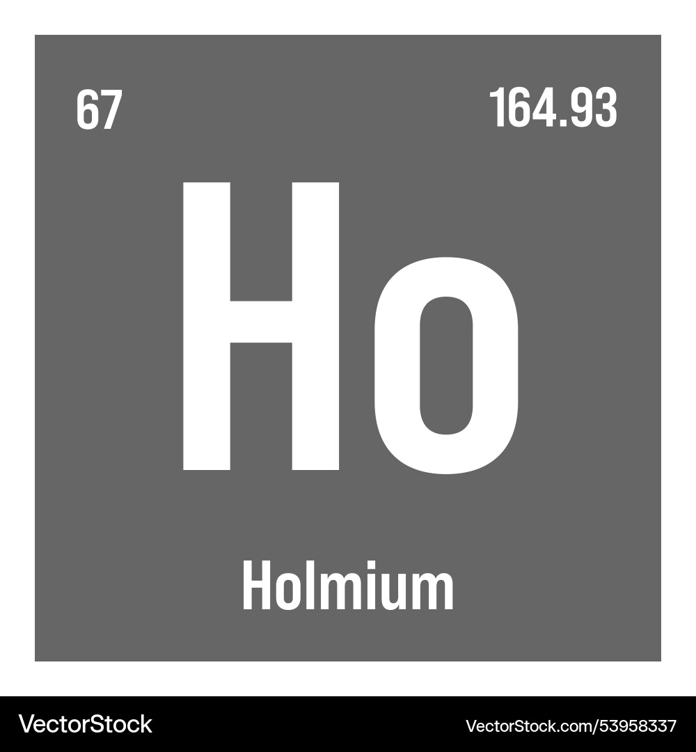 Holmium ho periodic table element Royalty Free Vector Image