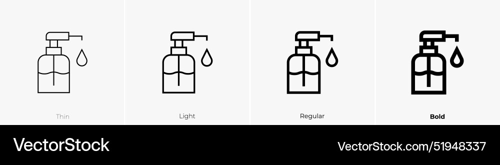 Liquid soap icon thin light regular and bold Vector Image