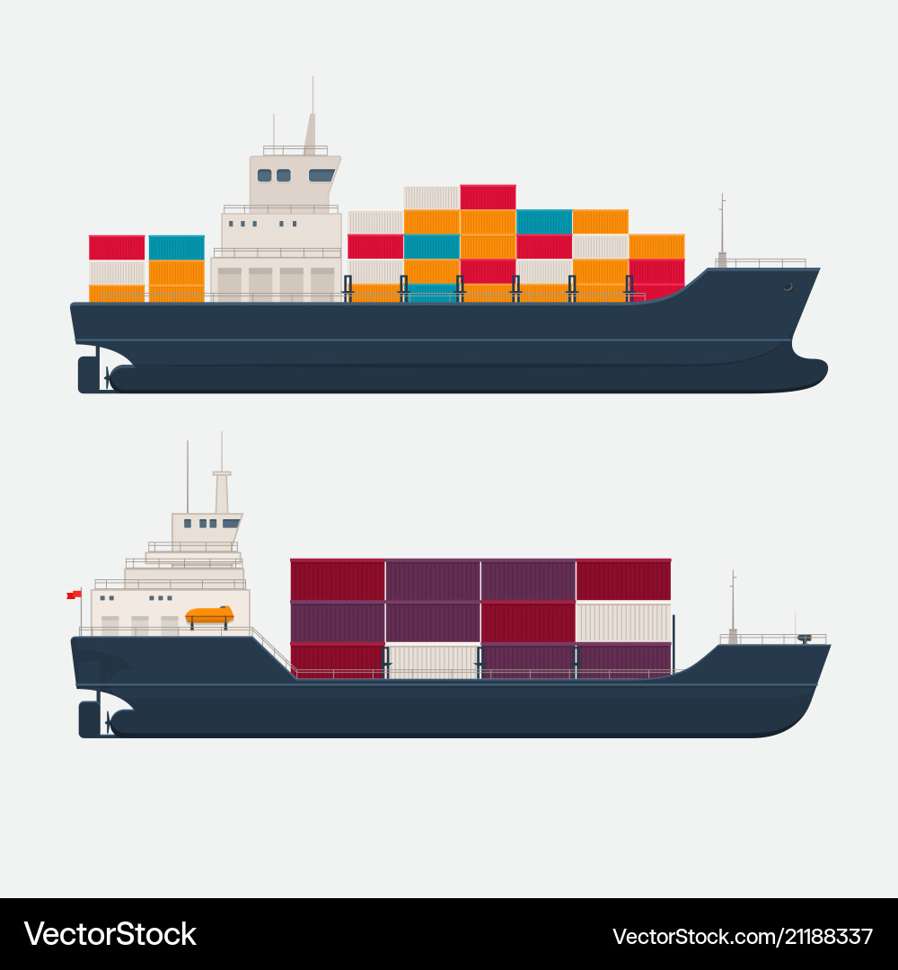 Modern Cargo Ships Royalty Free Vector Image - VectorStock