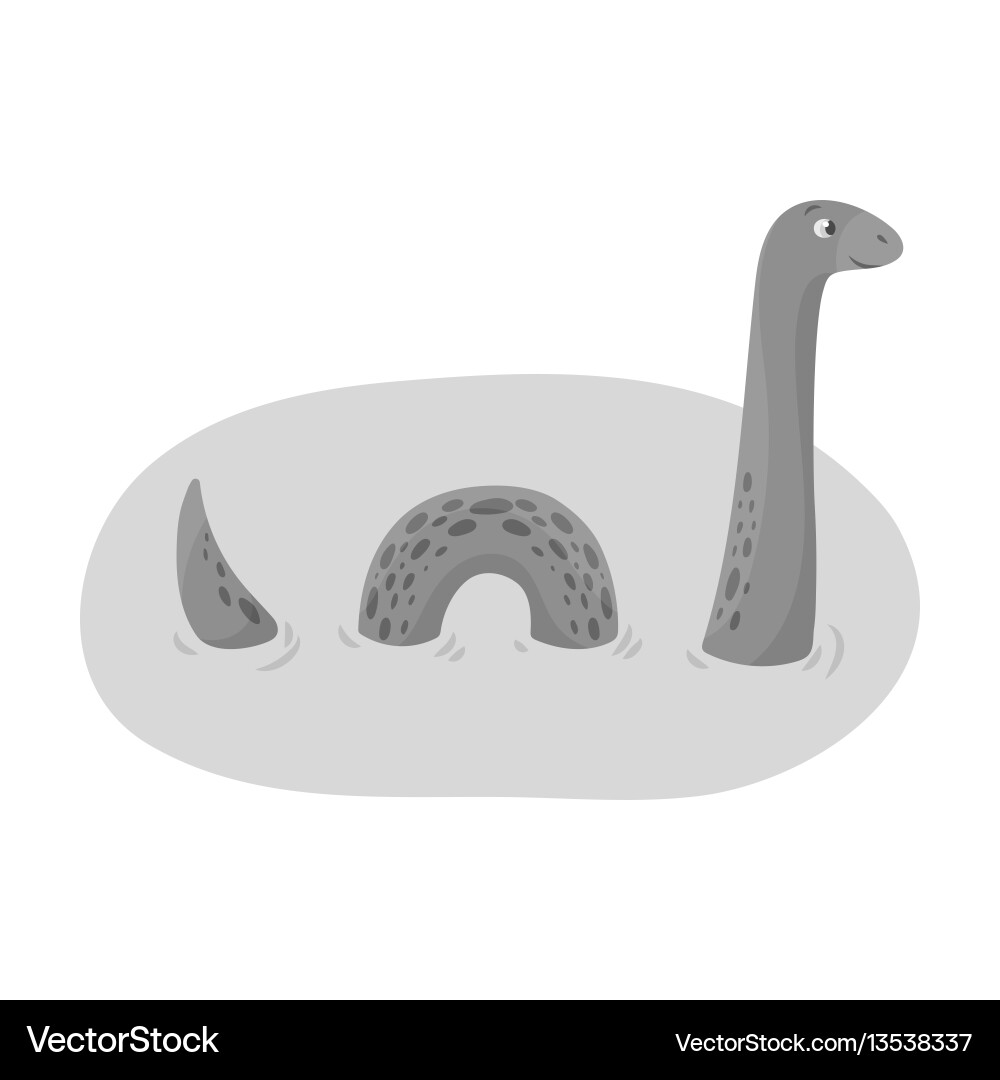 Nessie Monster Icon - Monochrome Royalty Free Vector Image