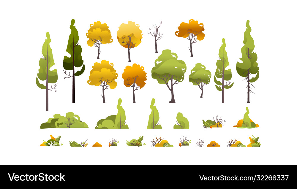 Set trees background Royalty Free Vector Image
