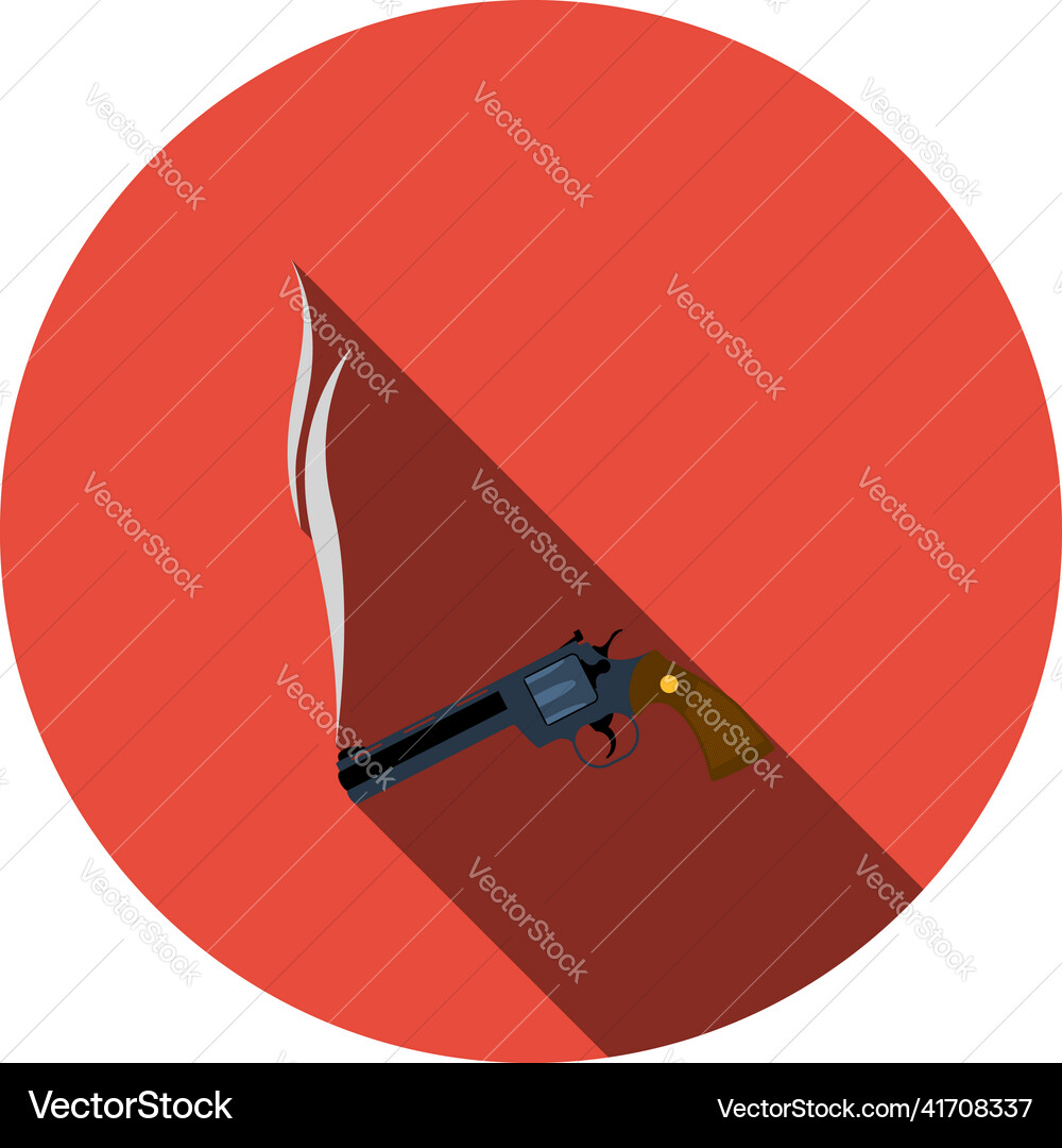 Smoking revolver icon Royalty Free Vector Image