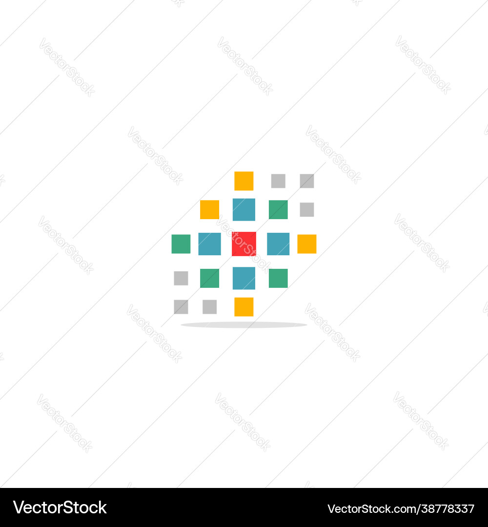 Square digital spectrum colored logo Royalty Free Vector