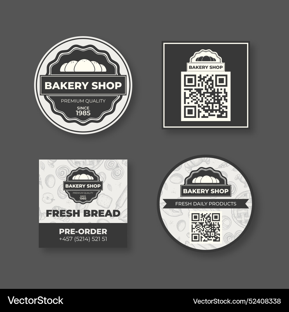 Bakery label set Royalty Free Vector Image - VectorStock