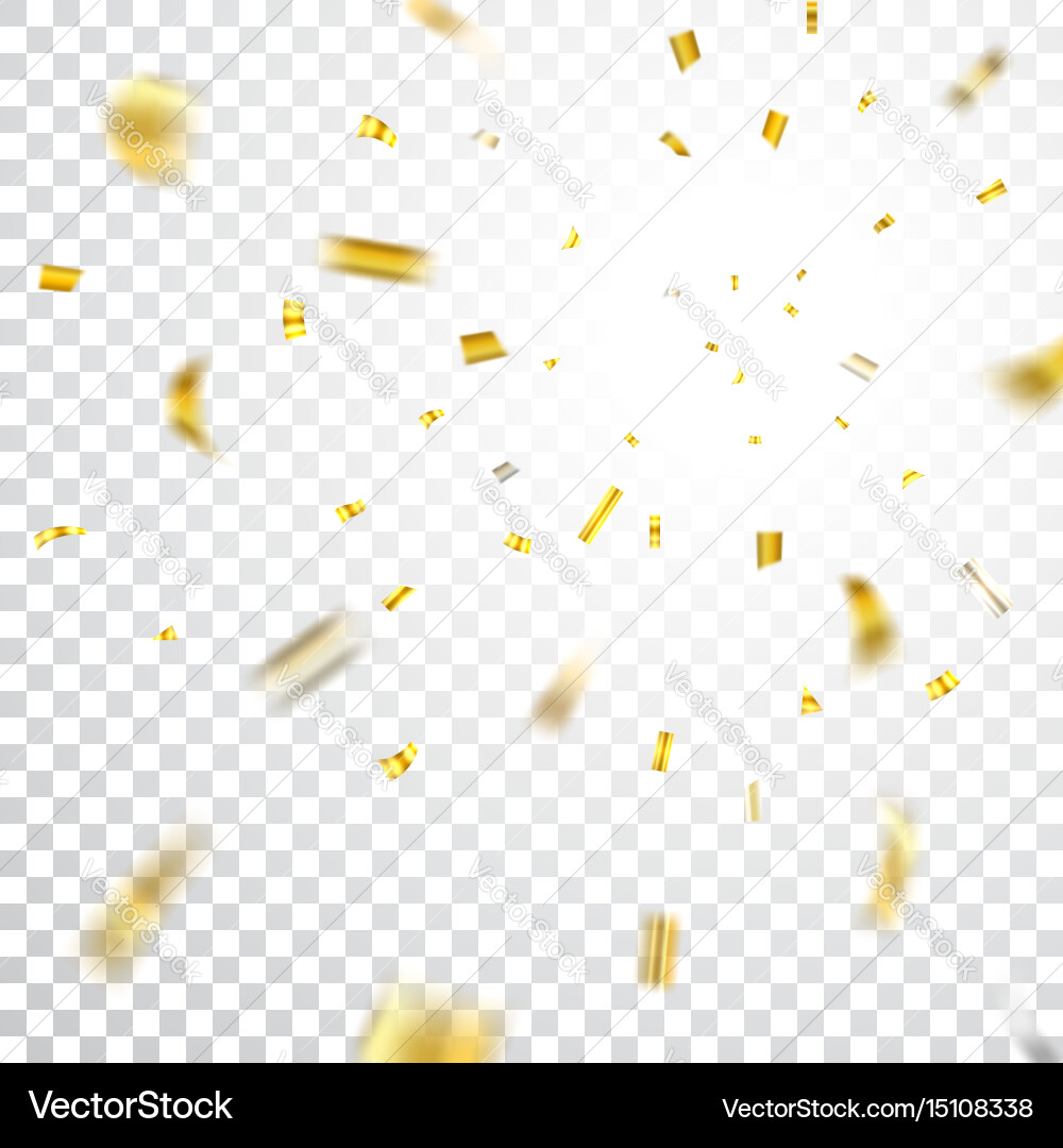 Gold confetti explosion isolated background Vector Image