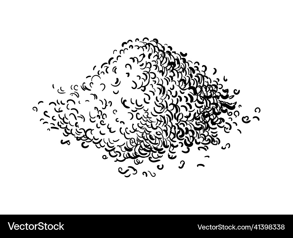 Grated parmesan cheese ink sketch Royalty Free Vector Image