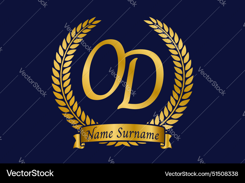 Initial letter o and d od monogram logo design Vector Image