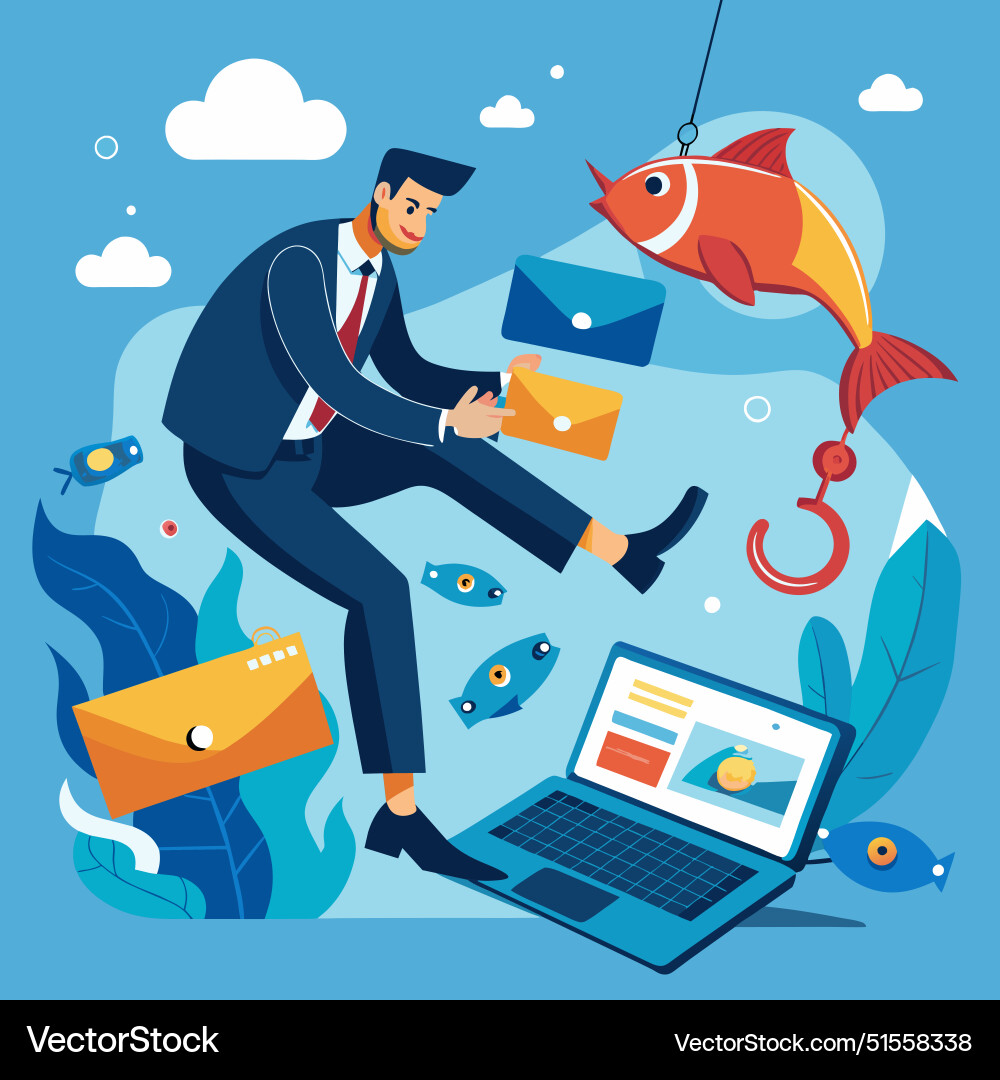 Phishing or stealing personal information fake Vector Image