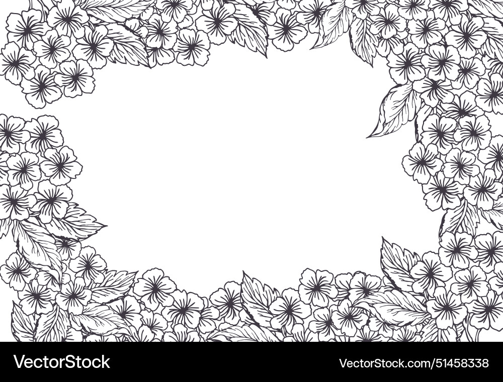 Spring floral horizontal wreath banner with Vector Image
