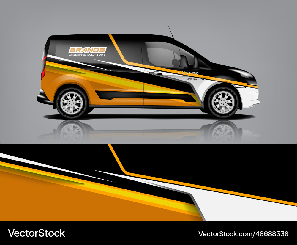 Van wrap design sticker and decal Royalty Free Vector Image