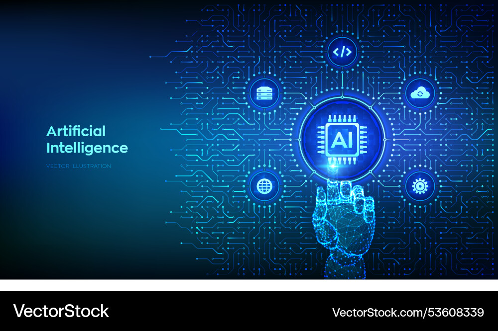 Ai artificial intelligence machine learning Vector Image