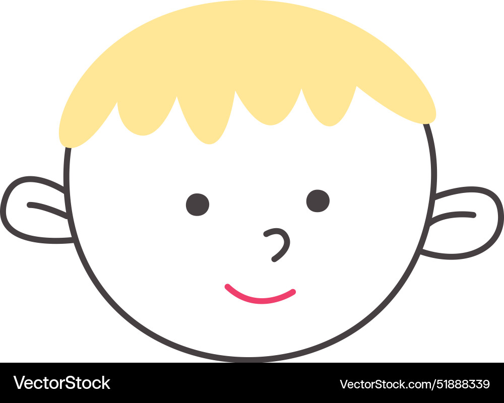 Childish boy portrait outline Royalty Free Vector Image