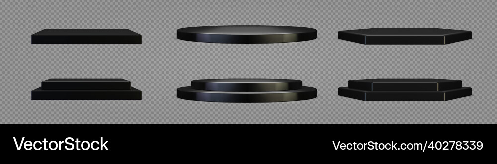 Empty black plinth for product presentation Vector Image