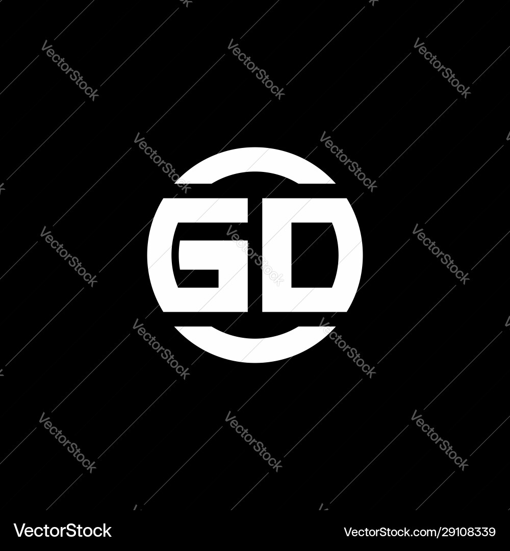 Gd logo monogram isolated on circle element Vector Image