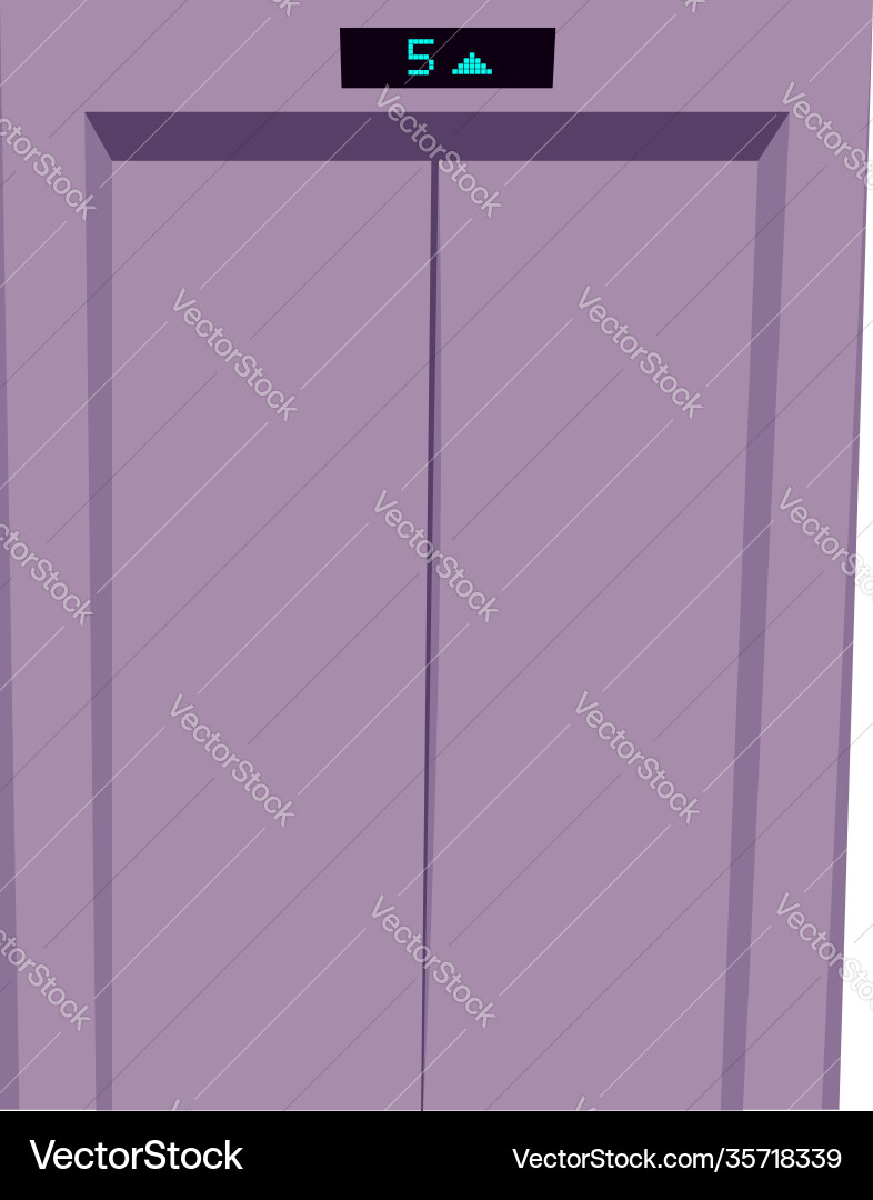 Metal closed elevator doors lift entrance Vector Image