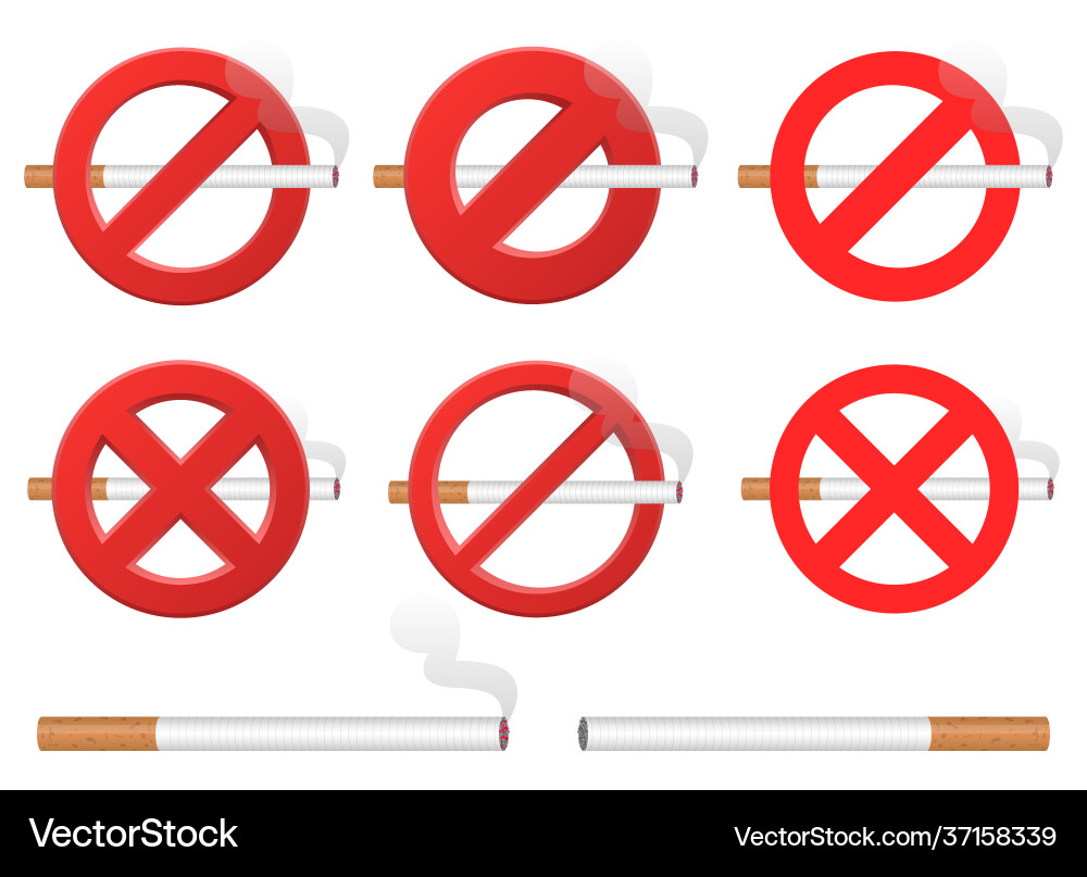 No smoking sign design isolated on white Vector Image