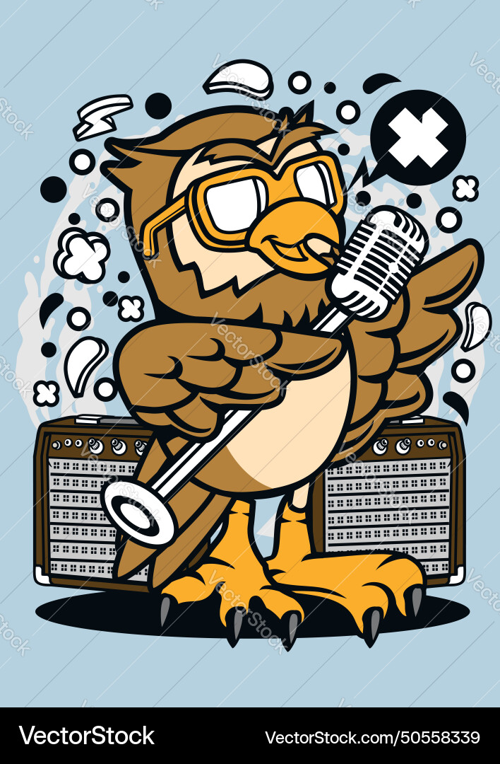 Owl singer Royalty Free Vector Image - VectorStock