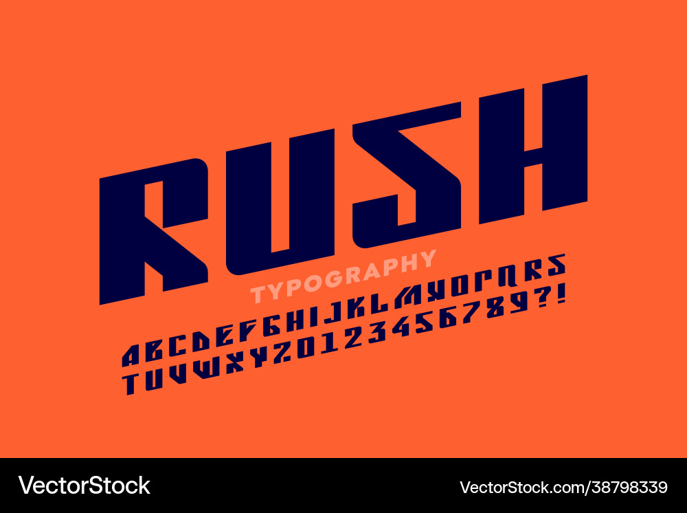Speed style modern font Royalty Free Vector Image