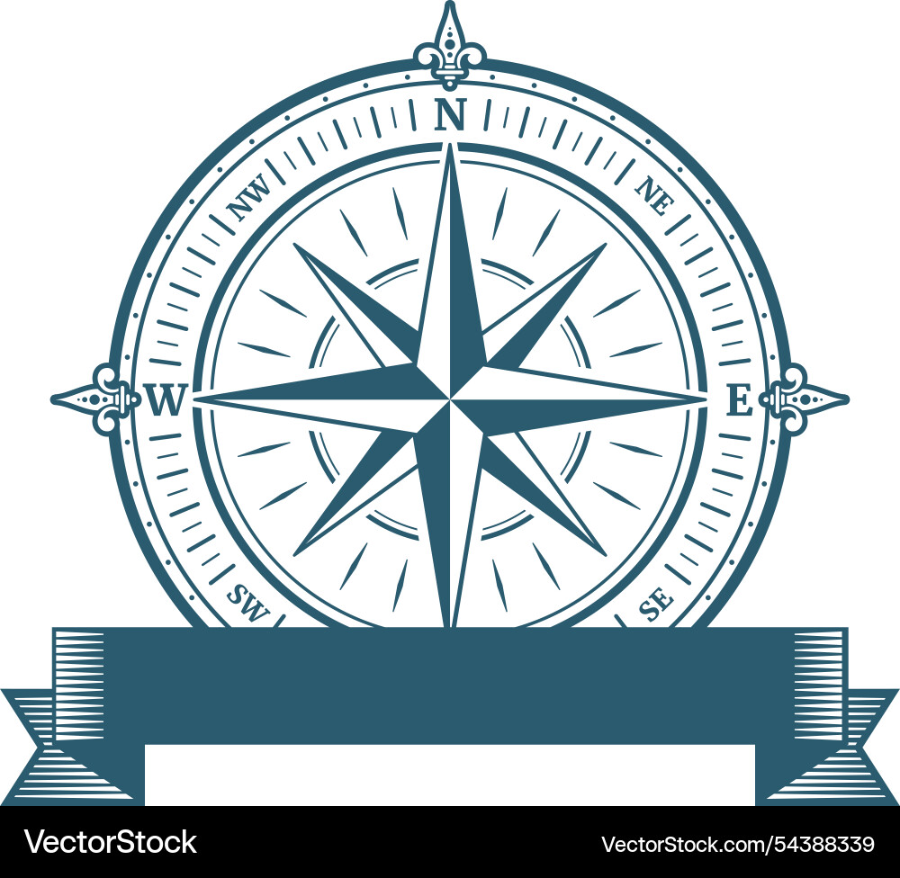 Vintage compass logo retro travel navigation star Vector Image