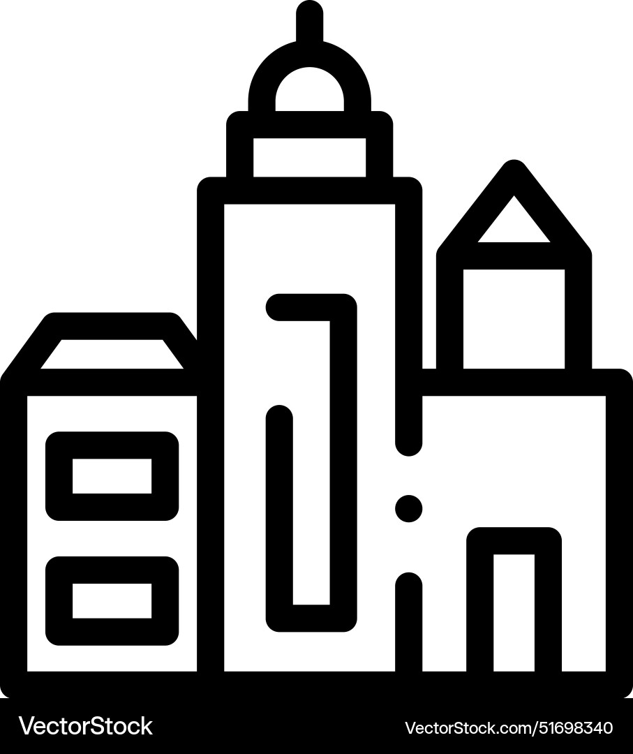 Buildings icon thin linear style design isolated Vector Image