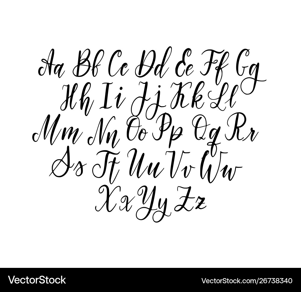 Elegant Thin Alphabet Lettering Royalty Free Vector Image