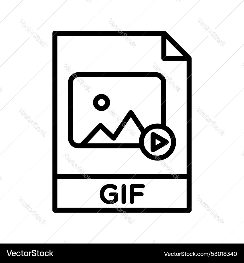 Gif icon set animated format symbol Royalty Free Vector