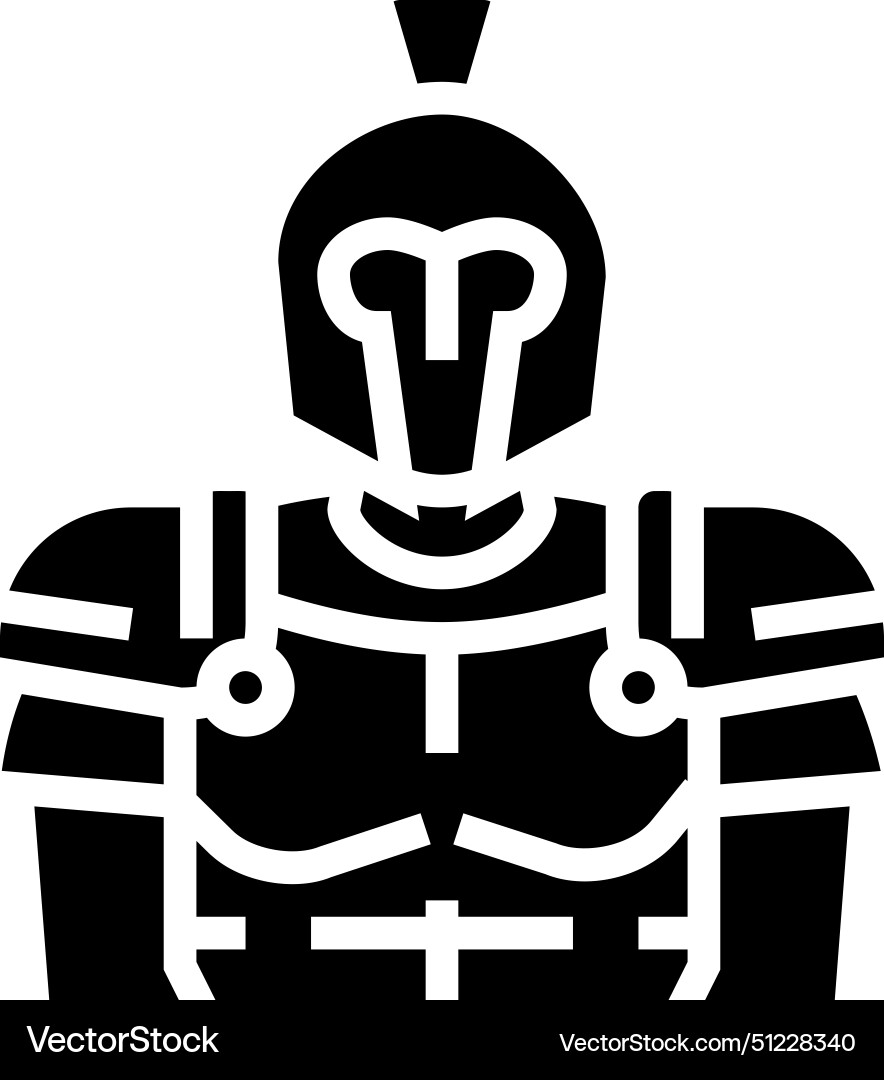Gladiator soldier roman greek glyph icon Vector Image