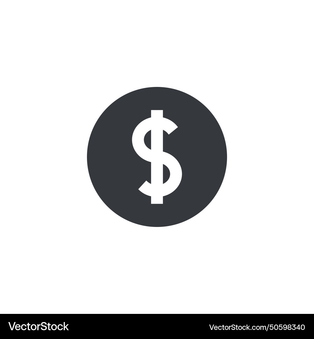 Money icon dollar sign coin flat Royalty Free Vector Image