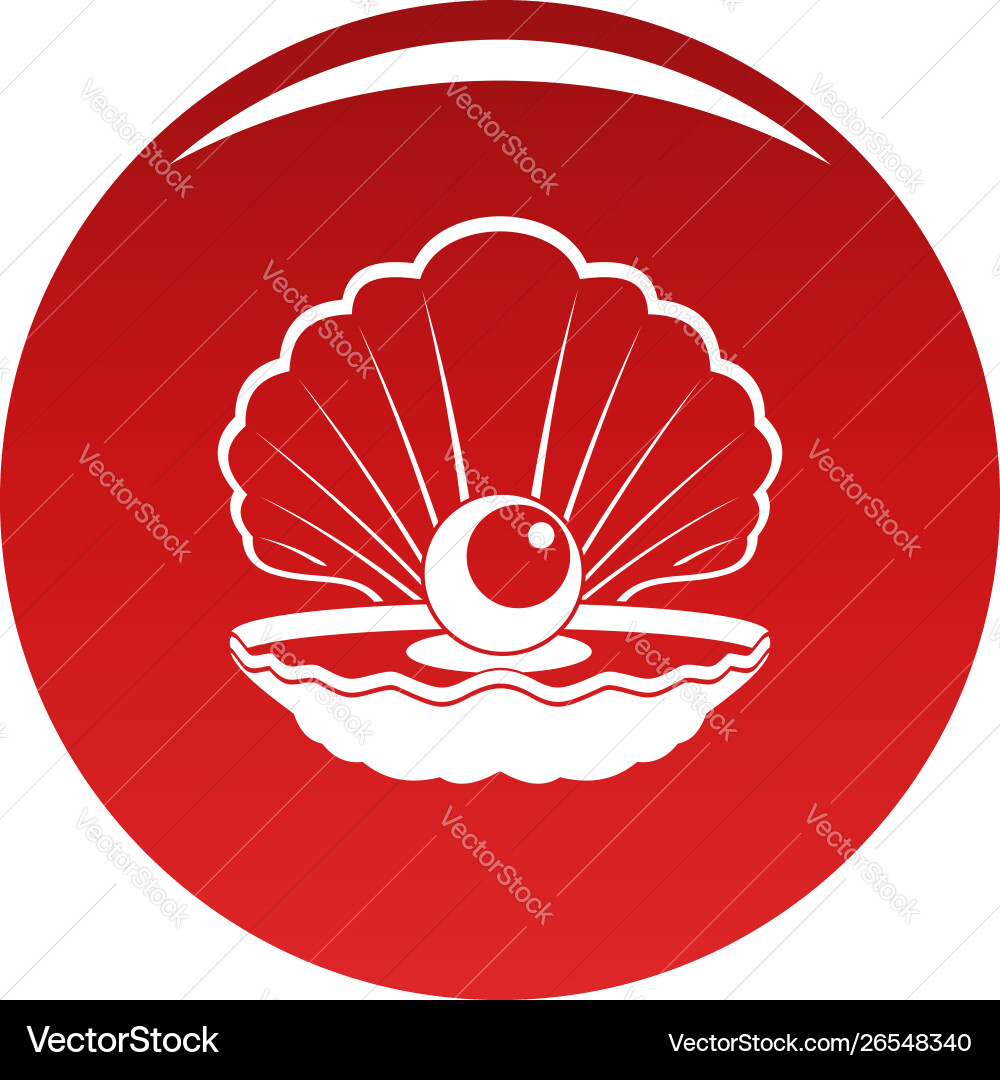 Opened shell icon red Royalty Free Vector Image
