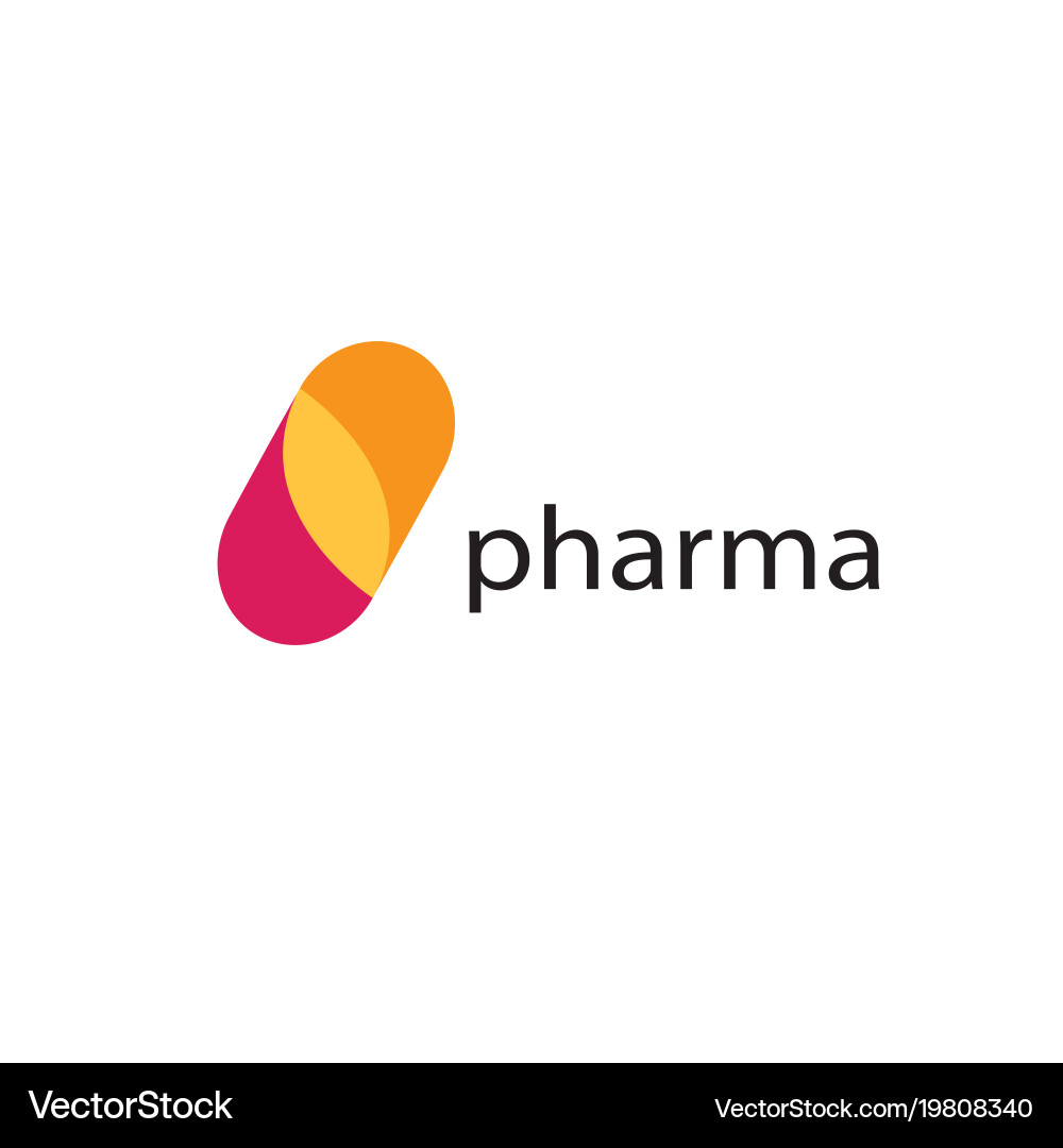 Pharmacy logo medicine capsule tablet design Vector Image
